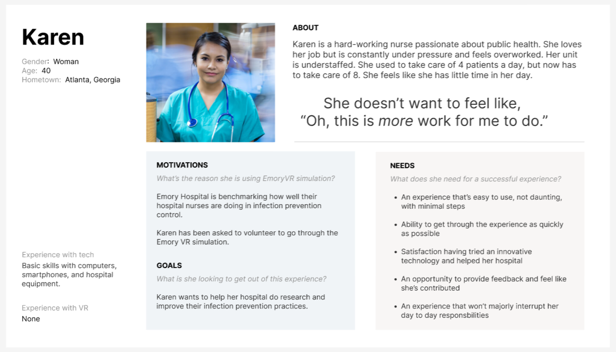 VR simulation for healthcare workers :: L3A Studio - UX Research & Design